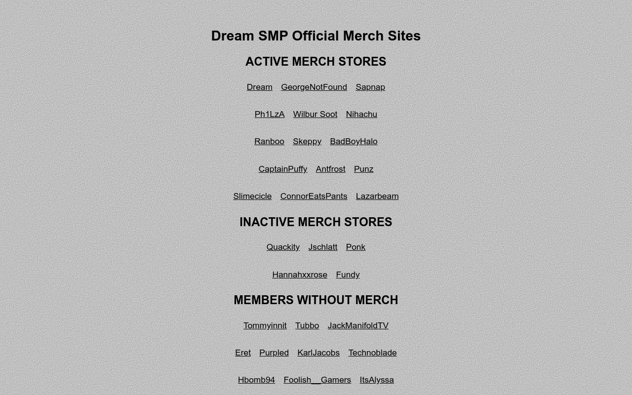 Dream SMP Official Merch Sites